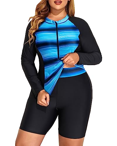 Plus Size Long Sleeve Rash Guard Swimsuits Upf 50 – Daci