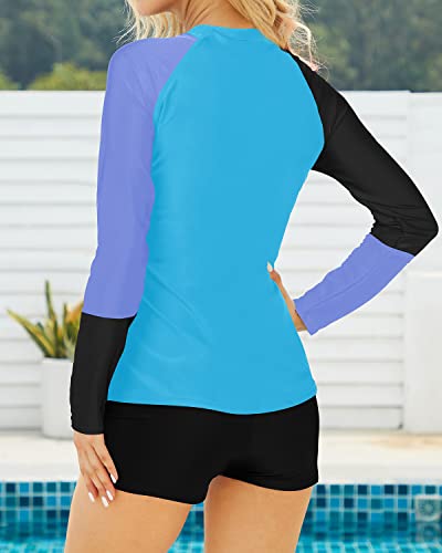 Body Coverage Bathing Suit Sets Long Sleeve Swimming Suits Women-Black ...
